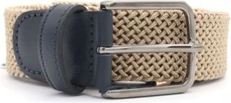 Paul & Shark Homme, Accessoires, Beige, Taille: 100 CM Ceinture &Eacute;lastique Tress&eacute;e Garnie de Cuir