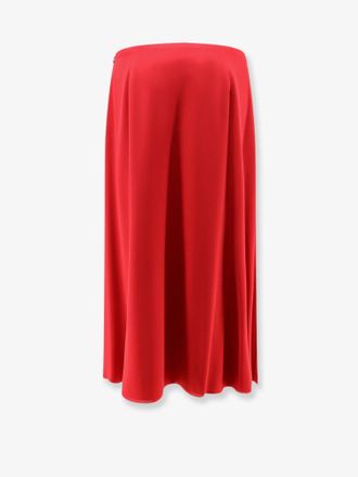 Valentino Womens Midi Silk Skirt Red