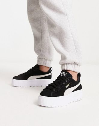 Puma Mayze - Baskets &agrave; plateforme - Noir et blanc