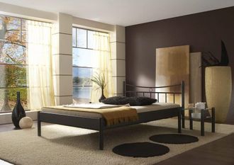 Beauty.Scouts Metallbett Fina I schwarz Struktur matt mit Kopfteil verschied. Größen DICO Bett Übergröße kleine Größe Sondergröße Schlafzimmerbett Größe 100 x 220 c