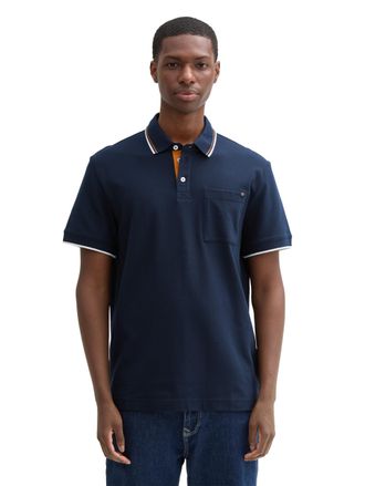 Tom Tailor Herren Piqué Poloshirt mit Brusttasche, 10668 - Sky Captain Blue, XL