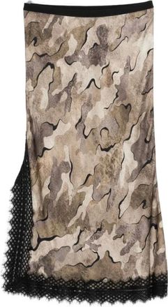 Pinko Pinko, Femme, Jupes, Beige, Taille: 38 FR Jupe Ambrato