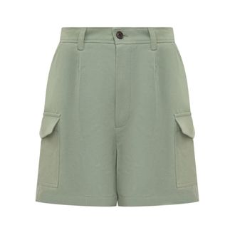 Woolrich Bermuda-Shorts mit Bundfalten - - Shorts - Damen - Gr&uuml;n - W29
