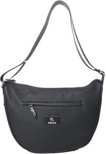 Frau B866 Sac &agrave; bandouli&egrave;re en cuir synth&eacute;tique pour femme, Noir, Medium