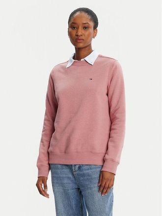 Tommy Jeans Sweatshirt Flag DW0DW19959 Rosa Regular Fit