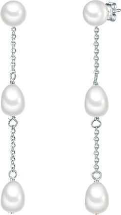 Valero Pearls Ohrringe - Sterling Silber Perlen-Ohrh&auml;nger S&uuml;&szlig;wasser-Zuchtpe - Gr. unisize - in Silber - f&uuml;r Damen