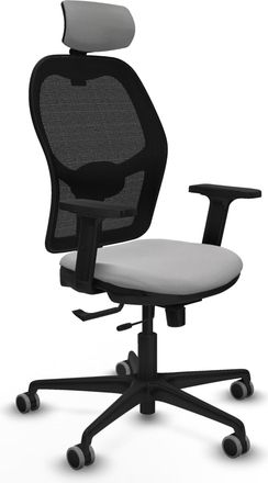 Piqueras y Crespo Ergonomischer Stuhl mit Lendenwirbelst&uuml;tze mit 2D-Armlehnen und Kopfteil, h&ouml;henverstellbar und neigbar. Ausgestattet mit Syncro/Traslack und eingespri