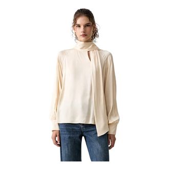 Liu Jo Viskosebluse mit Bindedetail - - Blouses & Shirts - Damen - Beige - L