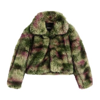 Desigual Fake Fur Camomille La - Femme - Vestes - Vert - Taille: 38 FR