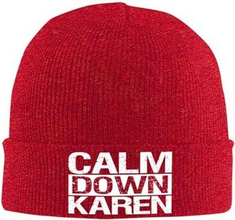 Generic Bonnet en Tricot Calme-Toi, Karen! - Citation Dr&ocirc;le De Karen Mode Bonnets Respirant Bonnet Thermo pour D&eacute;contract&eacute;e Sport Cyclisme