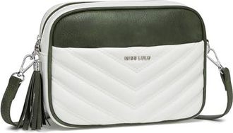 Miss Lulu Petit Sac à Main Bandoulière Fille en Cuir Synthétique - Texture Tressée en V avec Pompon - Imperméable Sac Porté Épaule, Cadeau pour Noël et Fêtes