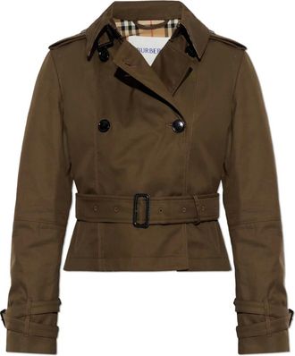 Burberry Femme, Manteaux, Vert, Taille: 36 FR Swarby Short Trench Coat