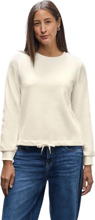 Street One Damen 3017129 Sweatshirt mit Rippdetail, Soft beige, 38