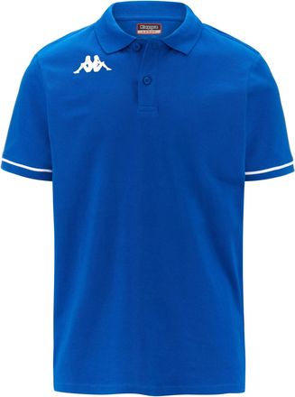 Kappa Herren Barli Polohemd, blau/wei&szlig;, XXL