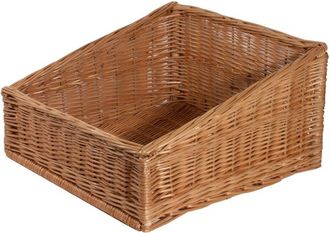 Contacto Brötchenschütte/Regalkorb, Vollweide natur lackiert, 45x45x13cm, Höhe hinten: 22 cm