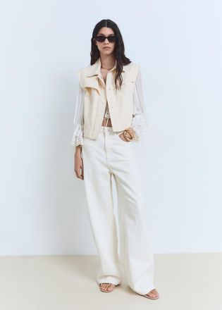 Mango Weste mit Denimeffekt ecru - Damen - XS - MANGO