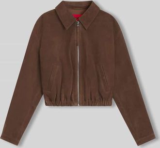 HUGO BOSS Relaxed Fit Jacke aus echtem Ziegenvelours