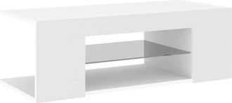 vidaXL Meuble TV avec Lumi&egrave;res LED Armoire Basse Centre de Divertissement Meuble St&eacute;r&eacute;o Salon Salle de S&eacute;jour Maison Int&eacute;rieur Blanc 90x39x30 cm