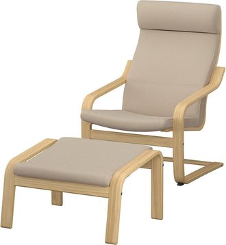 IKEA PO&Auml;NG Sessel und Hocker