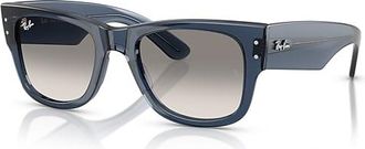 Ray-Ban Mega Wayfarer Sonnenbrillen Dunkelblau Transparent Fassung Grau Glas 51-21