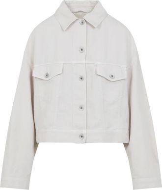 Brunello Cucinelli Femme, Vestes, Gris, Taille: 34 FR Veste Bull Cropped