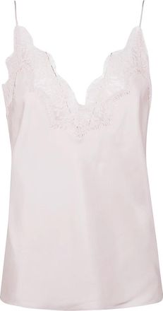 R&oacute;he Femme, Tops, Rose, Taille: 38 FR Camisole en Soie avec Dentelle
