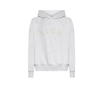 John Richmond Homme, Sweatshirts et sweats &agrave; capuche, Blanc, Taille: 2XL Sweat &agrave; capuche avec Lettrage Avant