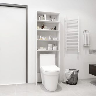 vidaXL Meuble pour machine &agrave; laver Blanc 64x24x190 cm Vidaxl