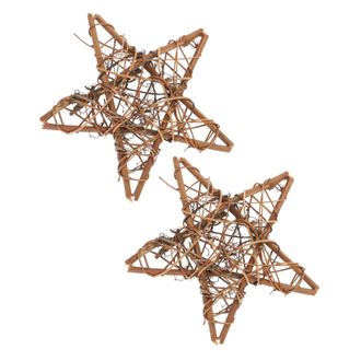 Garneck 2 Stück Teiliges DIY Rattan Kranz Pentagramm Sternform Natürlicher Weinrebenkranz Rahmen Geruchlos Vielseitig für Trockenblumen und Basteldekoration z