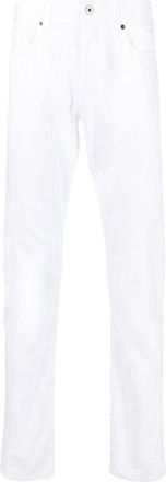 14Bros jean droit à patch logo - Blanc