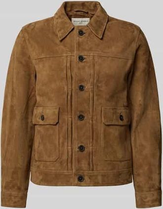 Officine Générale Regular Fit Jacke aus reinem Ziegenleder