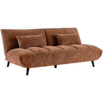 DRAWER Canap&eacute; convertible 3 places en tissu chenille - Rouille - Peco