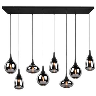 Trio Leuchten [GEBRAUCHT] Trio Lighting H&auml;ngeleuchte Lumina Pendelleuchte Deckenlampe 8 Flmg E14 Schwarz B-Ware
