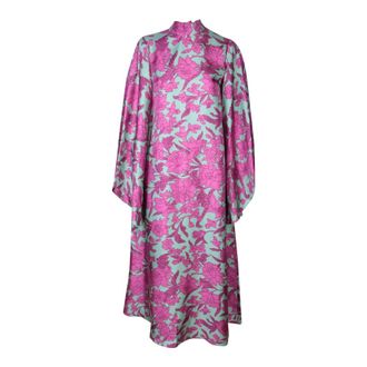 La DoubleJ Femme, Robes, Rose, Taille: 38 FR Robe Rose &agrave; Col en V et Manches &Eacute;vas&eacute;es