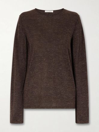 The Row Pull En Cachemire, Soie Et Lin M&eacute;lang&eacute;s Nile - Marron