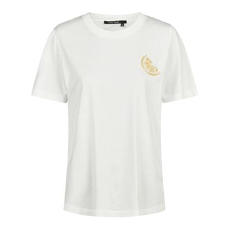Marc Aurel T-Shirt mit Perlenstickerei auf Schriftzug auf der R&uuml;ckseite - - Tops - Damen - Wei&szlig; - S