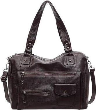 Generic Sac &agrave; bandouli&egrave;re en polyur&eacute;thane avec plusieurs poches pour femme - Sac de bowling de ville pour voyage, shopping, usage quotidien, caf&eacute;, 340x140x250