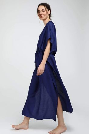 Neu Nomads Damen vegan Kleid Kaftan Capri Lapis Blau