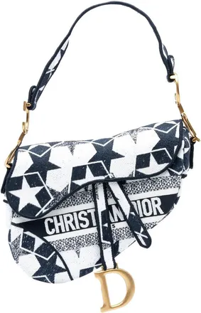 Dior Hobo Bags - Embroidered Canvas Stars Saddle Bag - Gr. unisize - in Weiß - für Damen