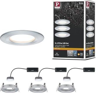 Paulmann 939.01 Einbauleuchte LED Coin Slim IP44 rund 6,8W Alu 3er-Set dimmbar IP44