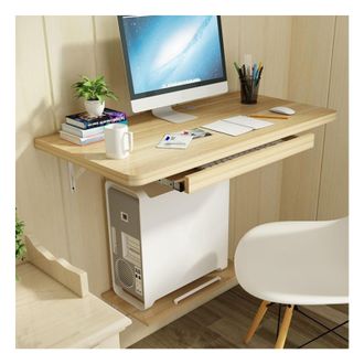 Generic An Der Wand Montierter Desktop-Computertisch, Robuste B&uuml;rowerkbank Aus Holz, Platzsparender Schwebender Arbeitstisch, 70 Kg Tragf&auml;higkeit for Schlafzi