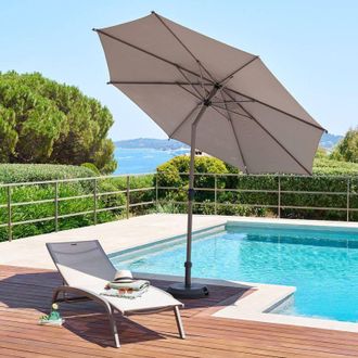 Hesperide Parasol droit rond inclinable Loompa 3m caf&eacute; - Hesp&eacute;ride