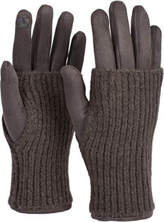 styleBREAKER Gants pour &eacute;cran tactile 3 en 1 pour femmes avec poignets en tricot amovibles | Gants dhiver | 3 variantes de port | Doux chaud &eacute;lastique dans de nomb