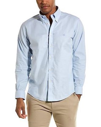 Brooks Brothers Chemise de Sport Oxford Extensible &agrave; Manches Longues pour Homme - Solide - sans Repassage - Extensible - Oxford - Manches Longues - Solide, Bleu Clair