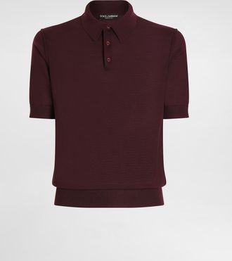 Dolce & Gabbana Poloshirt Aus Kaschmir - Mann Strickwaren Bordeaux 46