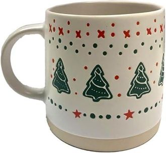 Puckator Tasse aus Steingut - Weihnachtsbaum