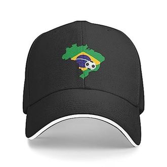 Generic Casquettes Baseball Carte du Football du Brésil Casquette Unisexe Solaire Cap Athlétique pour Course À Pied Femme Homme