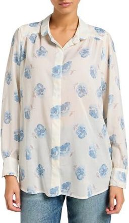 Lee Blouse Chemise T-Shirt, Shy Blue Floral, XL Femmes