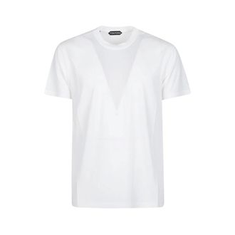 Tom Ford Lyocell Cotton Rundhals-T-Shirt - - Tops - Herren - Wei&szlig; - M