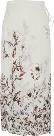 Semicouture Femme, Jupes, Blanc, Taille: 40 FR Jupe &agrave; imprim&eacute; floral int&eacute;gral